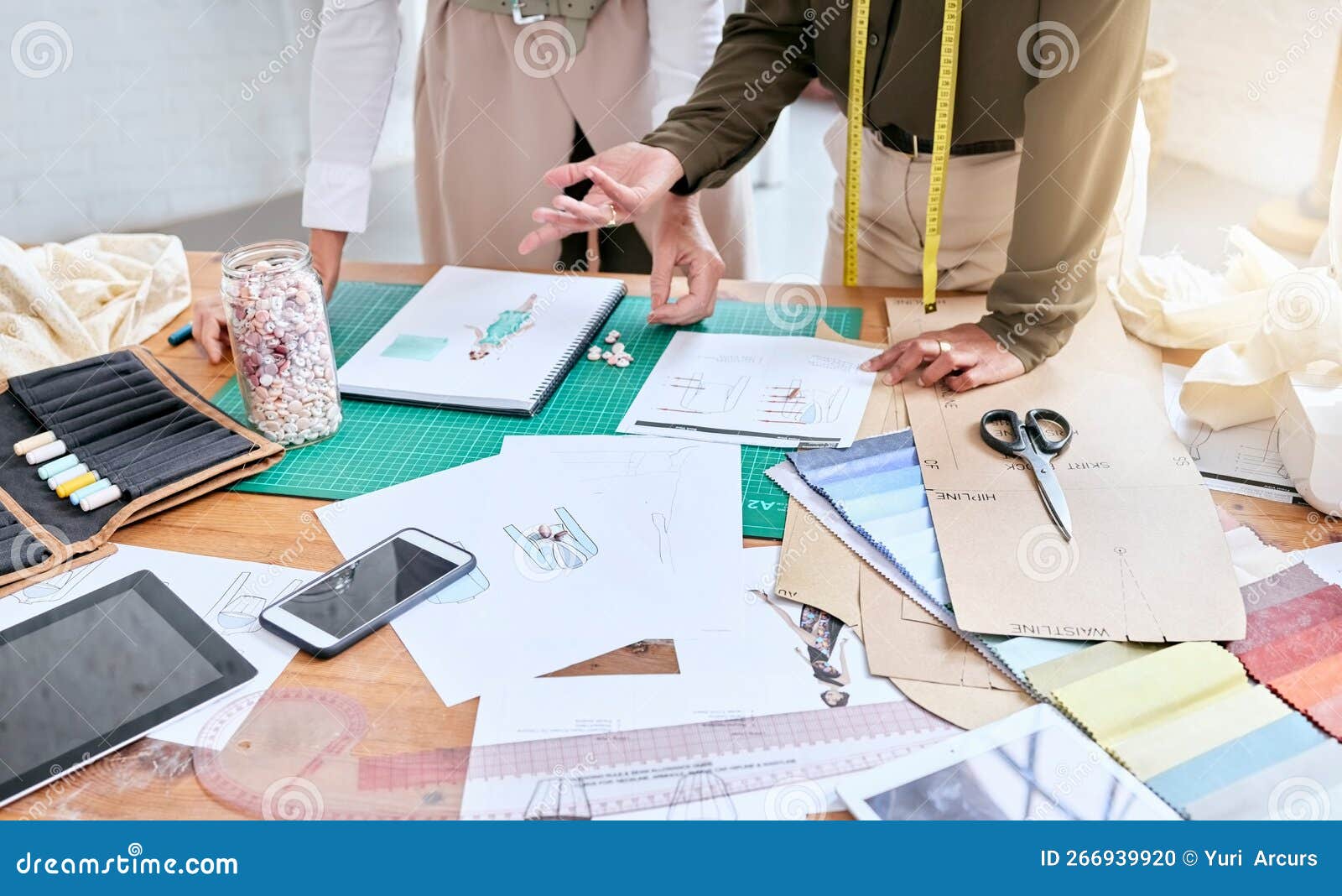 Planning, Creative and Fashion Designer Hands with Teamwork ...