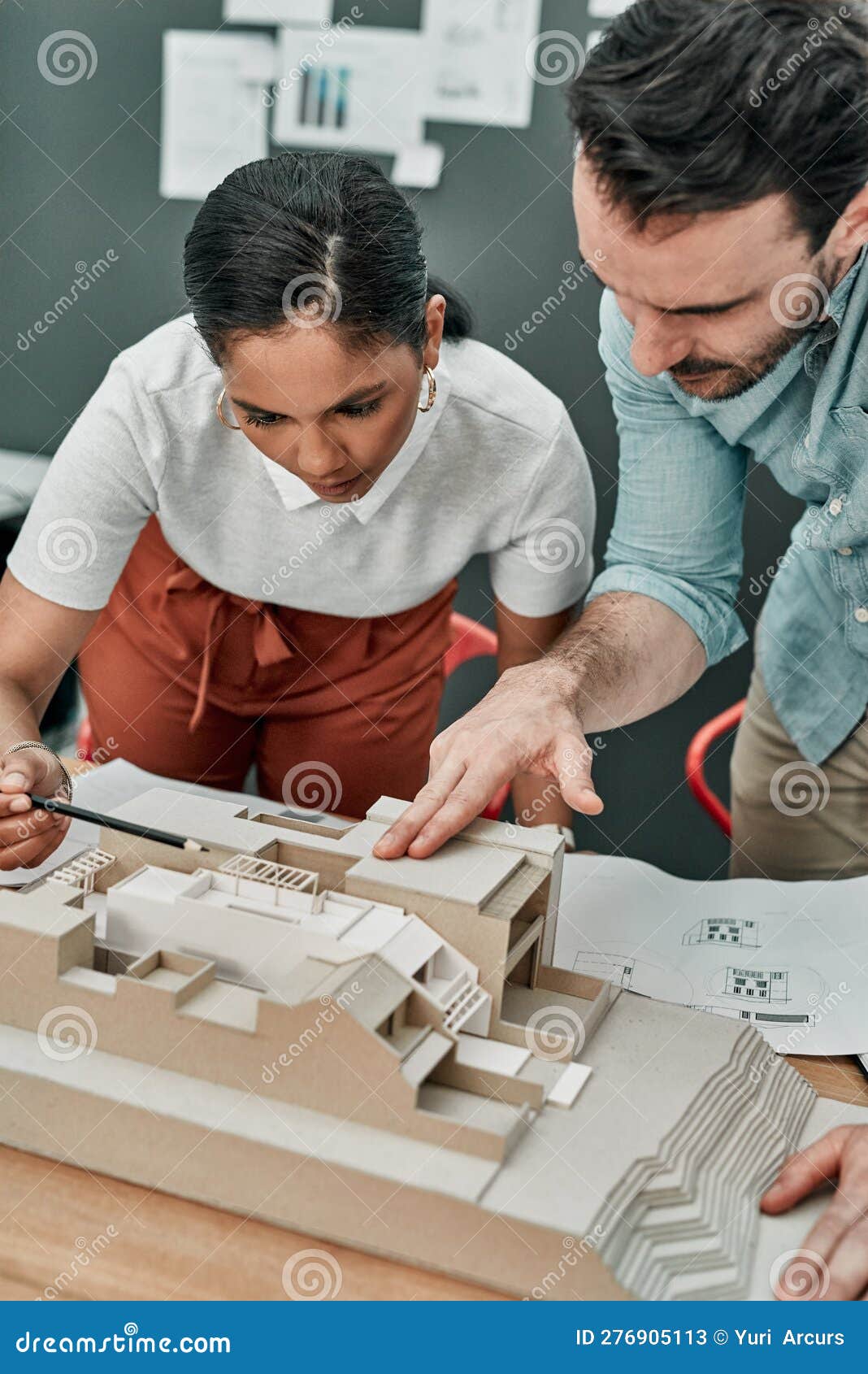 Planning Each Section of Their Construction. Two Architects Working ...