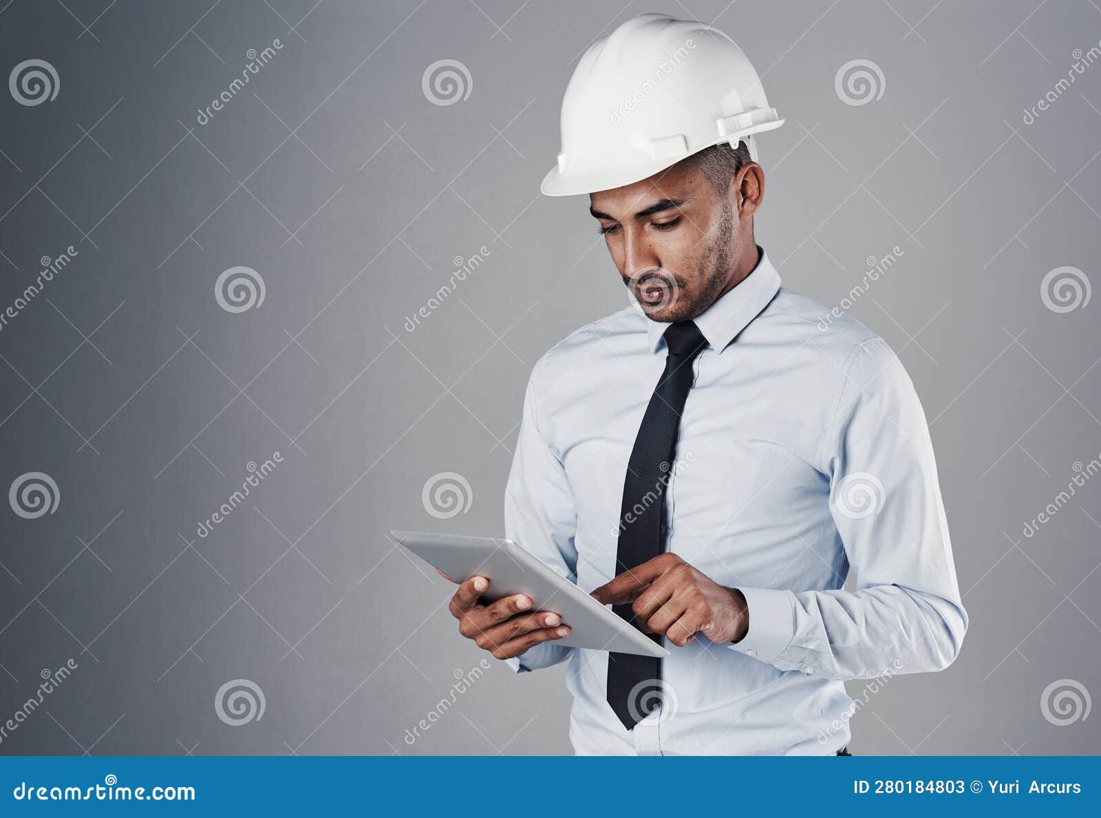 Planning for Every Eventuality. a Well-dressed Civil Engineer Using His ...