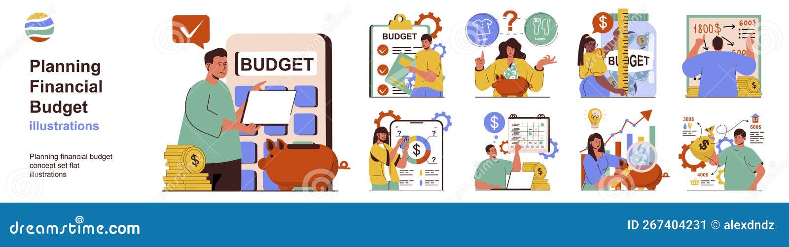 Planning Financial Budget Concept with Character Situations Collection ... Planning Financial Budget Concept with Character Situations Collection ...