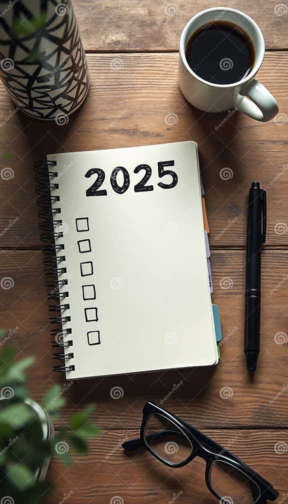 Planning for the Future with a Blank Checklist for 2025 Stock Image ...
