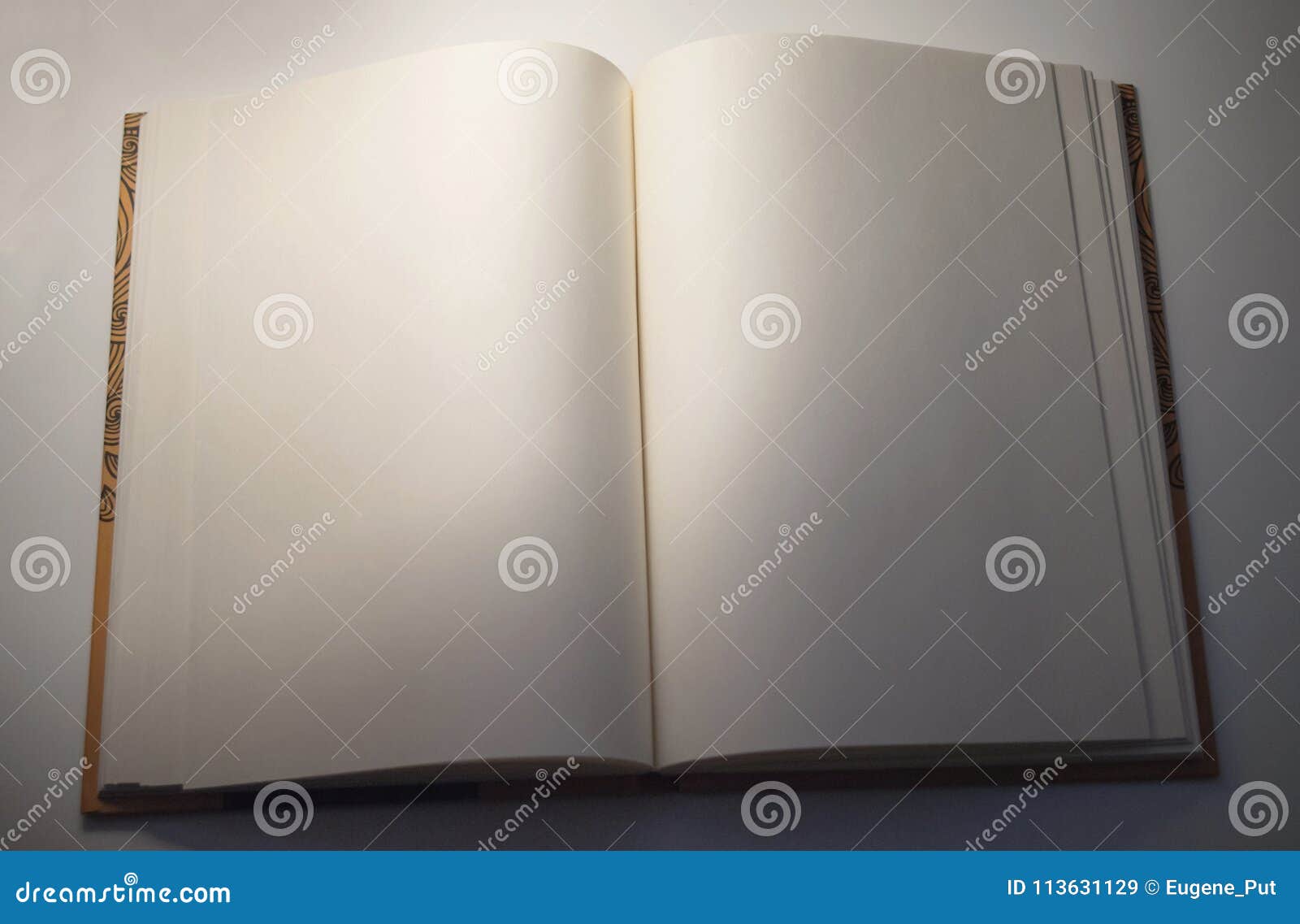 Planning Future Concept. Notebook with Blank Pages Under a Lamp. Stock ...