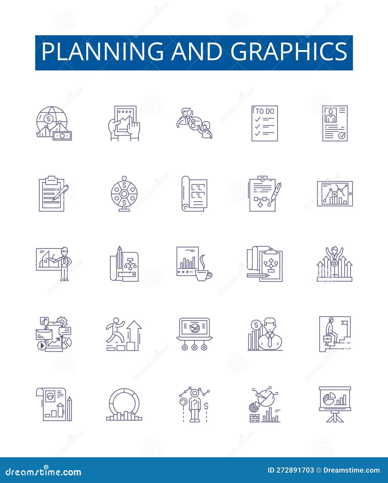 Planning and Graphics Line Icons Signs Set. Design Collection of ...