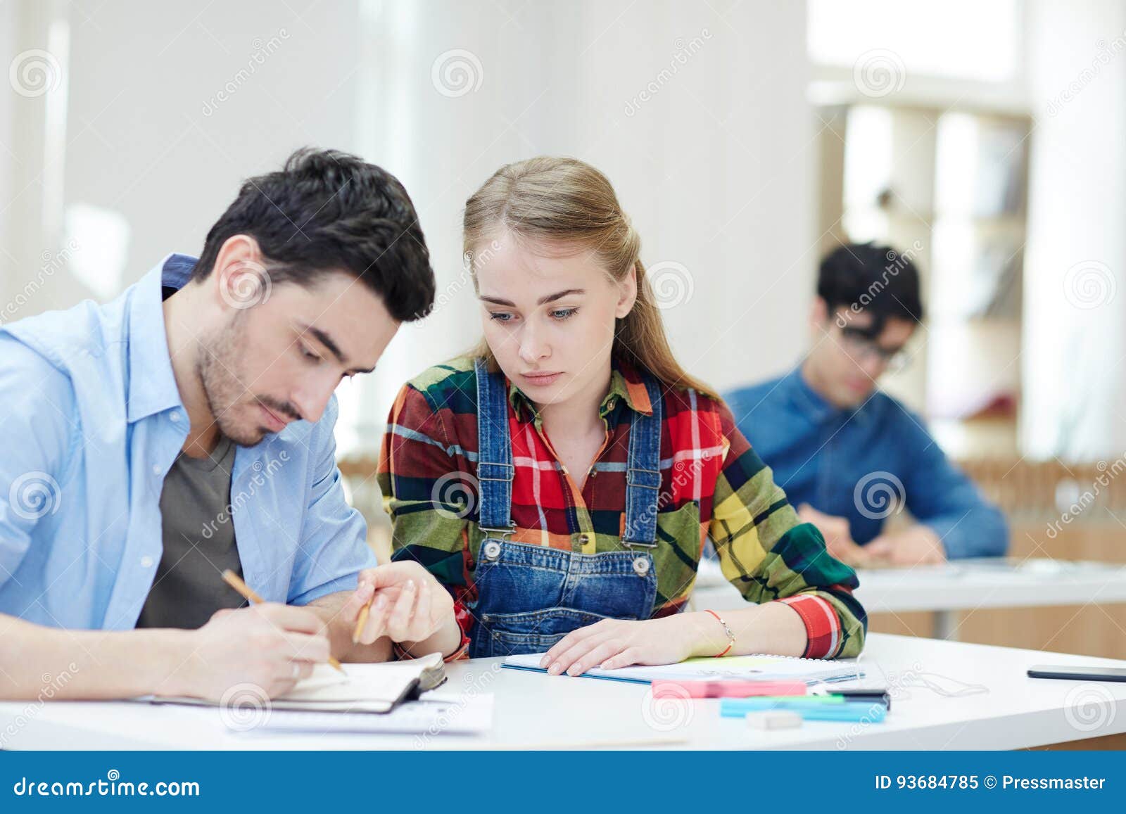 Planning in group stock image. Image of college, brainstorm - 93684785