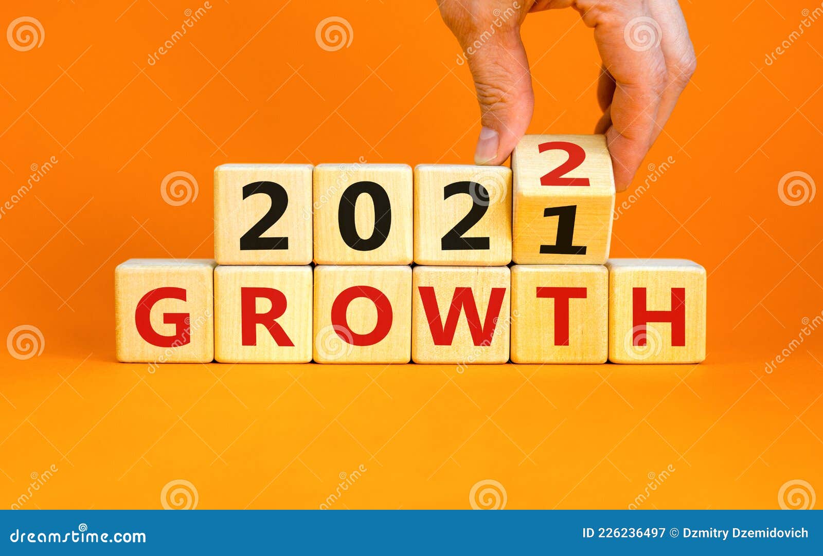 Planning 2022 Growth New Year Symbol Businessman Turns A Wooden Cube