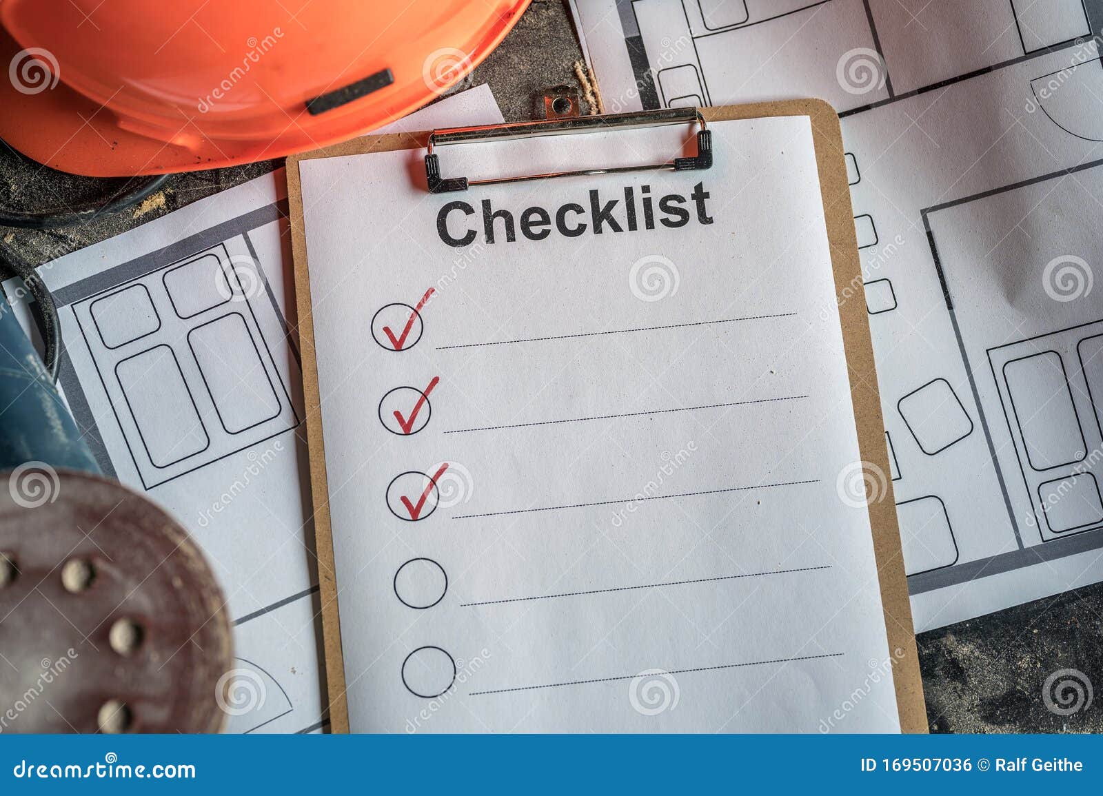 Planning a House Construction with a Checklist and Checked and ...