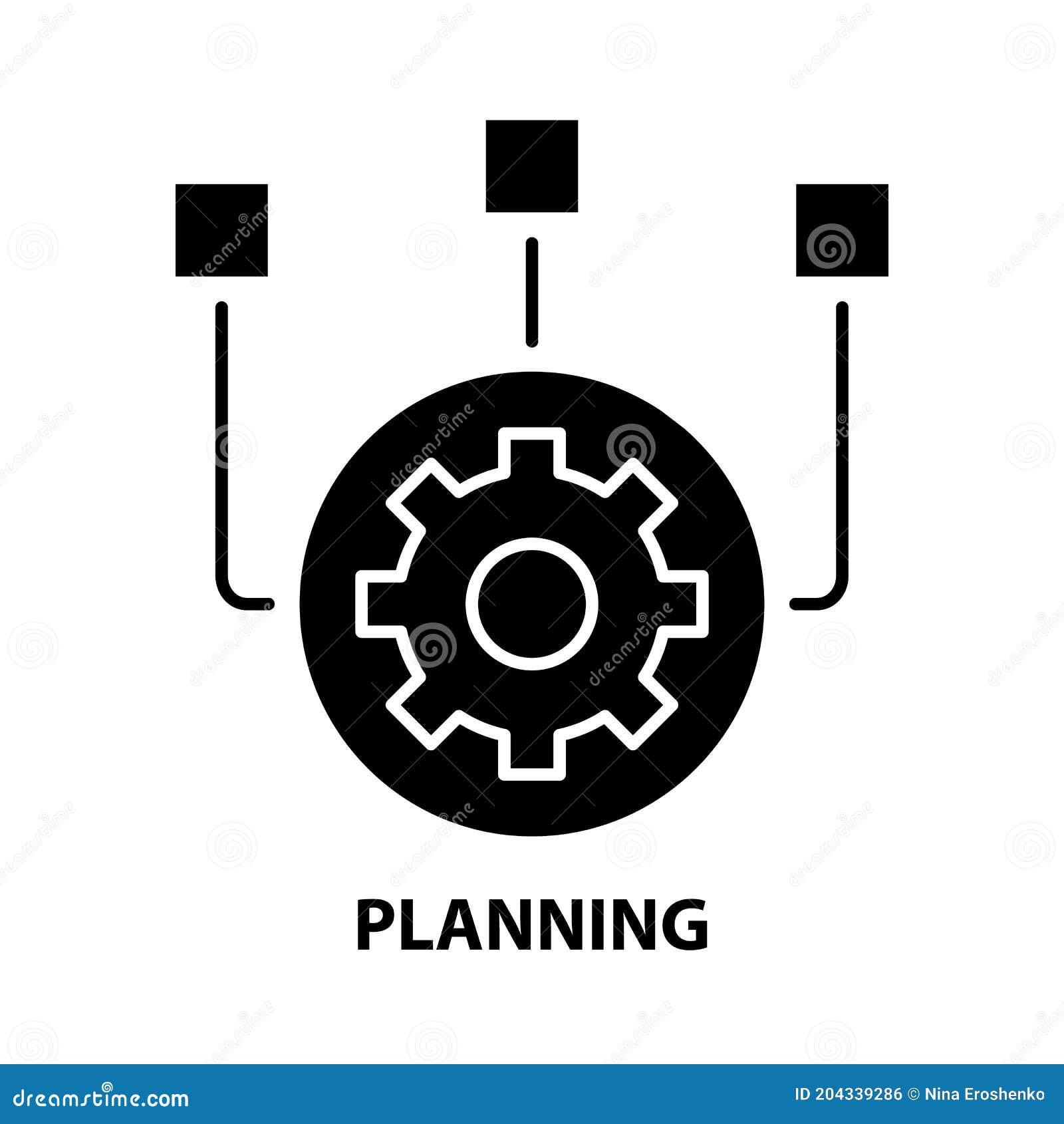 Planning Icon, Black Vector Sign with Editable Strokes, Concept ...