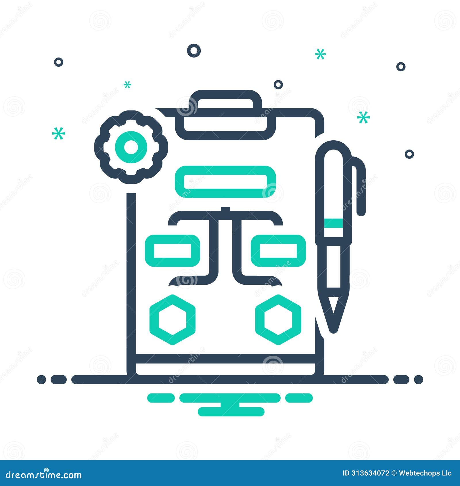 Mix Icon for Planning, Progress and Paperwork Stock Vector ...