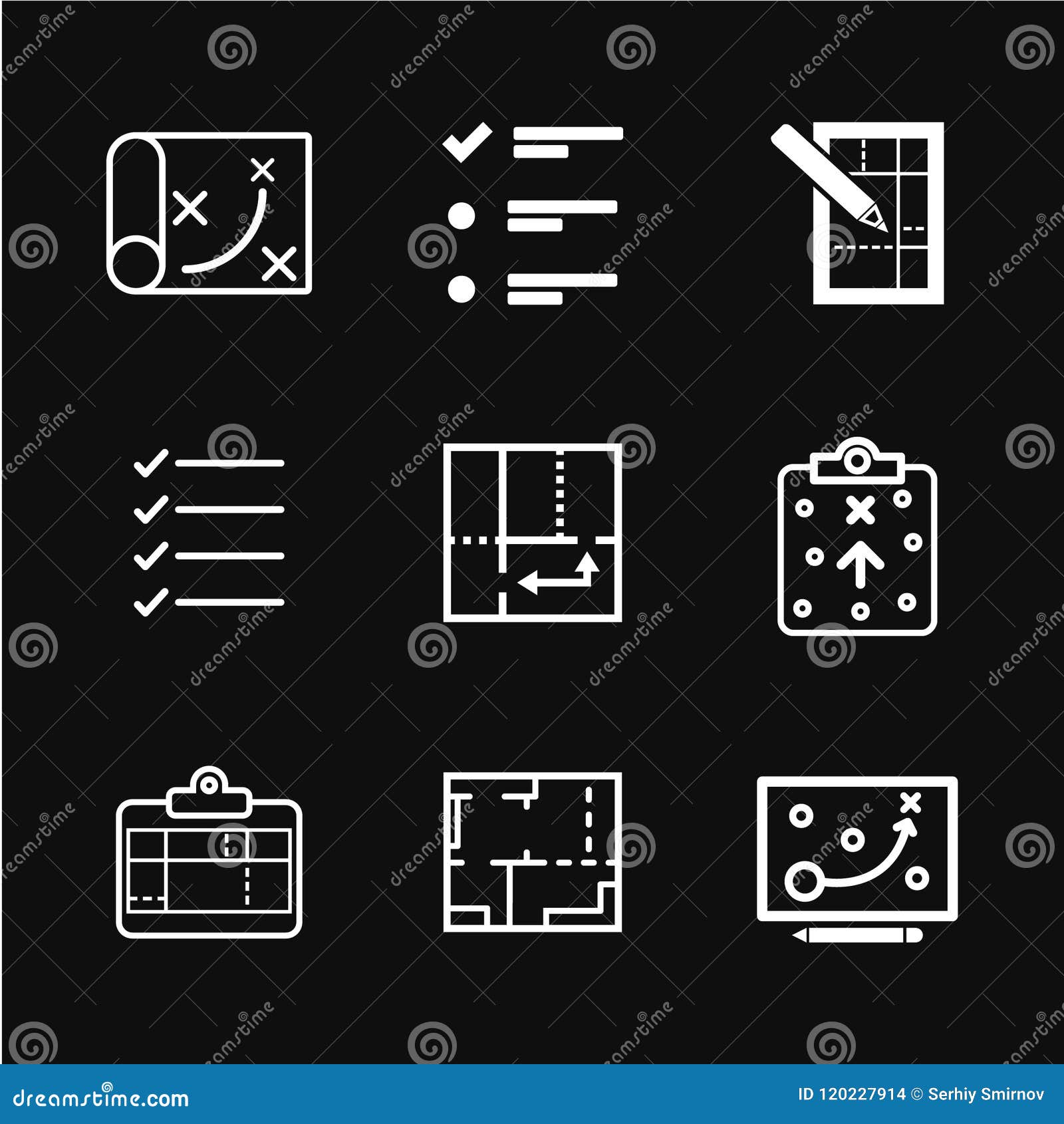Planning icon vector stock illustration. Illustration of list - 120227914