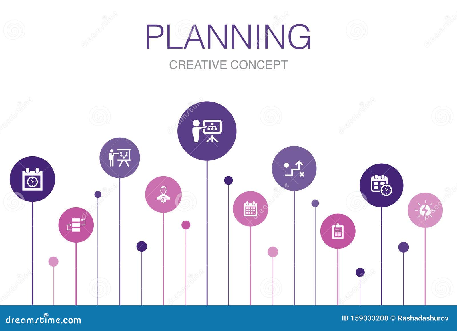 Planning Infographic 10 Steps Template Stock Vector - Illustration of ...