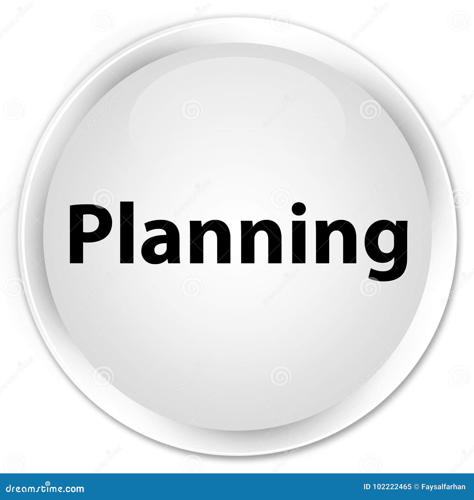 Planning Premium White Round Button Stock Illustration - Illustration ...