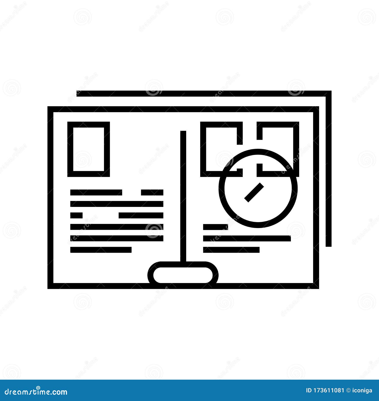 Daily Planning Line Icon, Concept Sign, Outline Vector Illustration ...