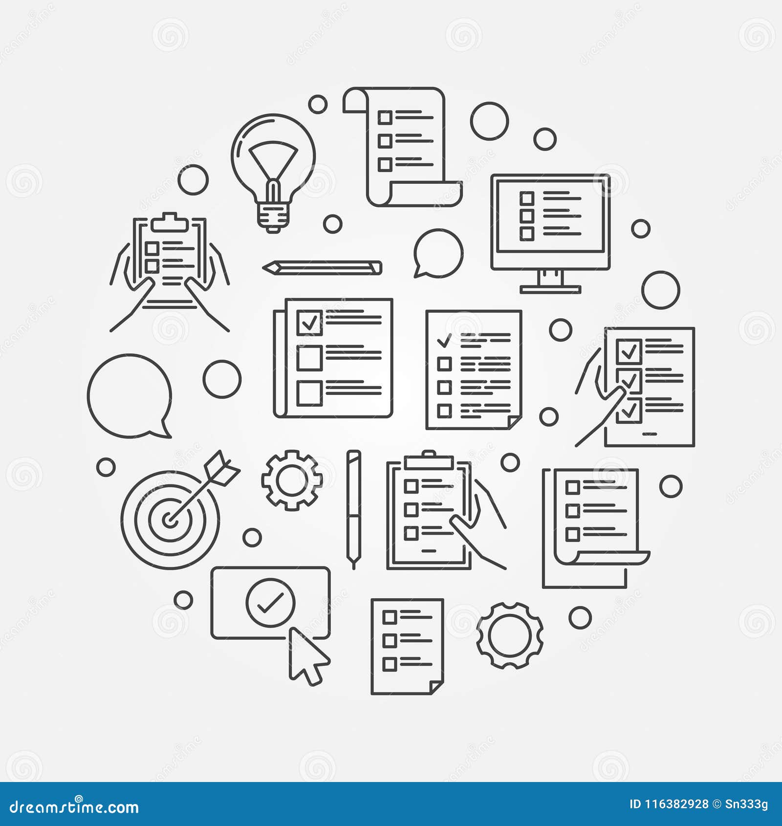 Planning Linear Illustration. Vector Circular Symbol Stock Vector ...