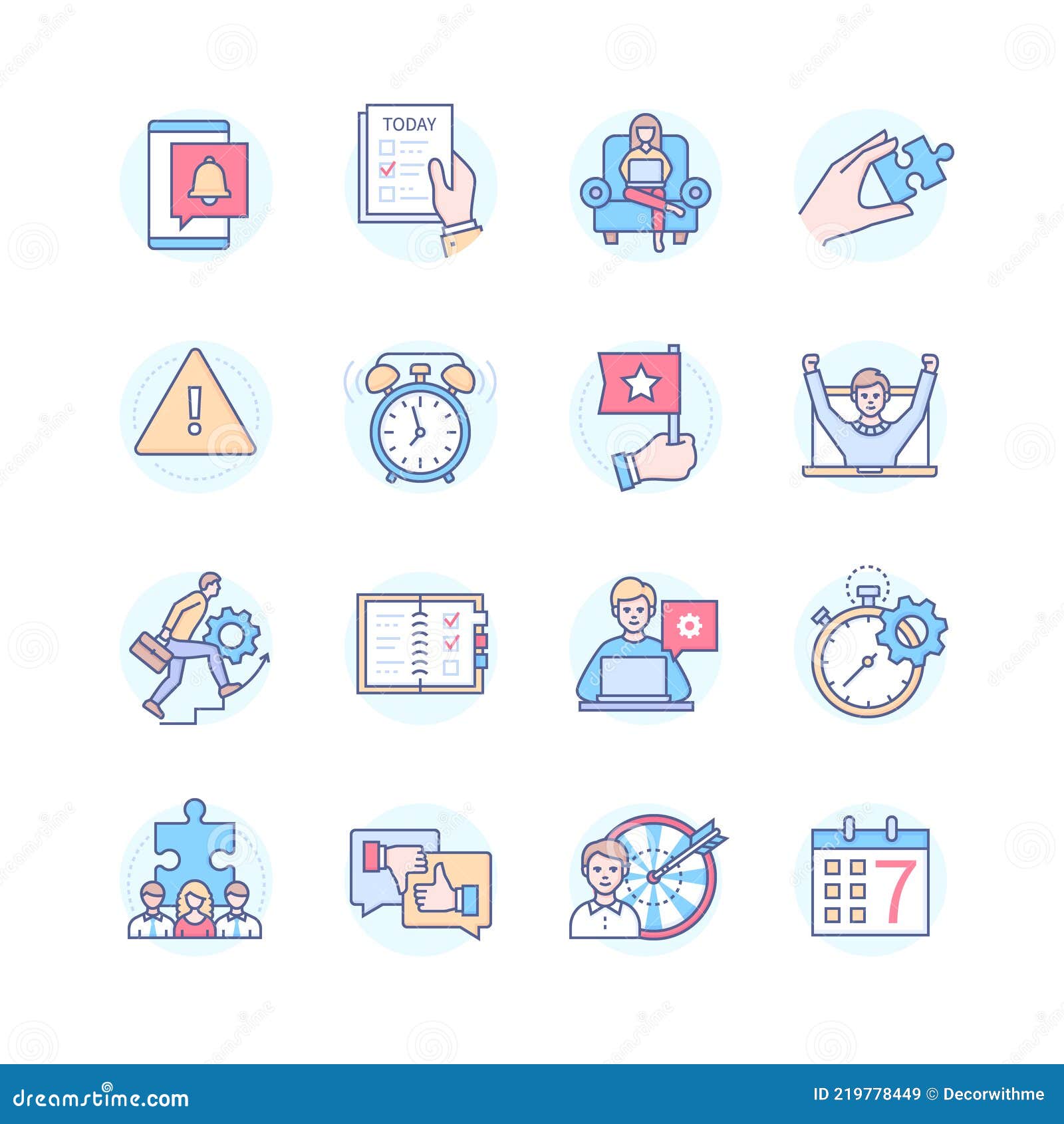Planning Mobile App - Line Design Style Icons Set Stock Vector ...