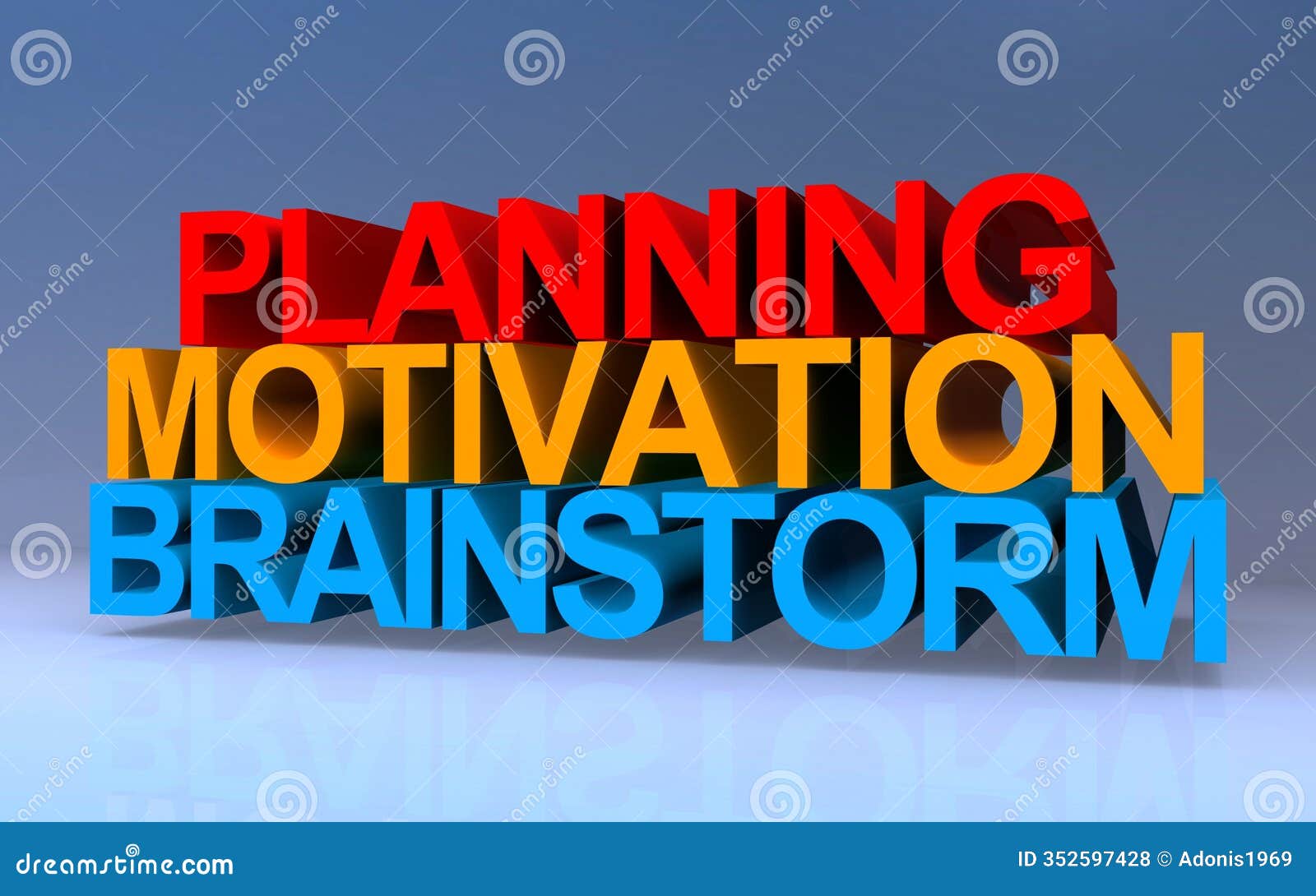 Planning Motivation Brainstorm on Blue Stock Illustration ...