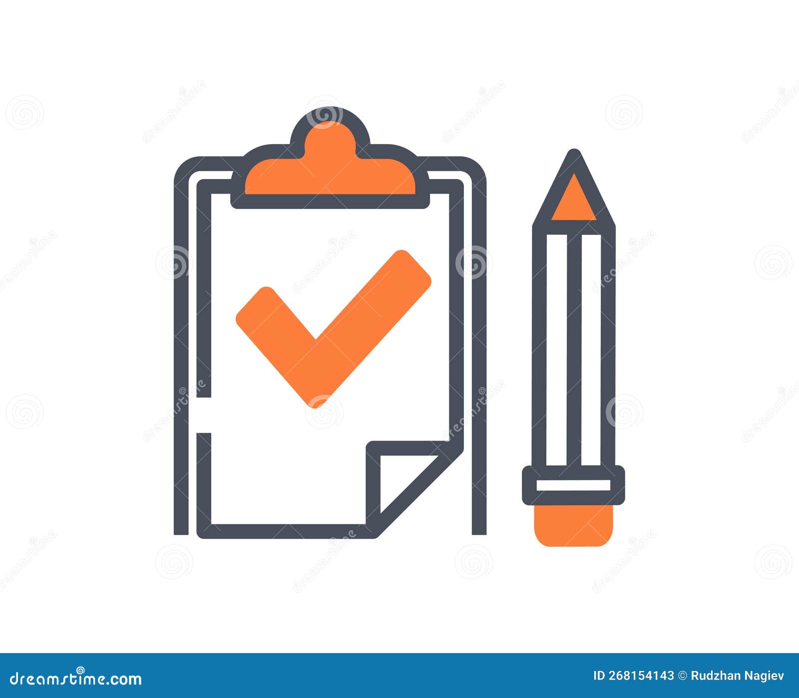 Planning orange icon stock vector. Illustration of study - 268154143