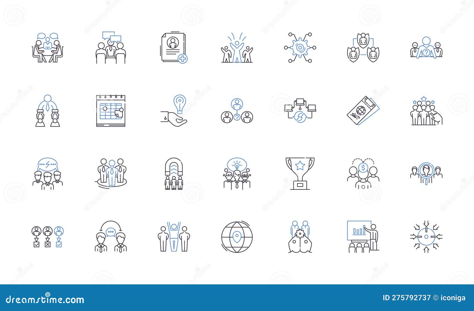 Planning and Organization Line Icons Collection. Efficiency, Scheduling, Coordination ...
