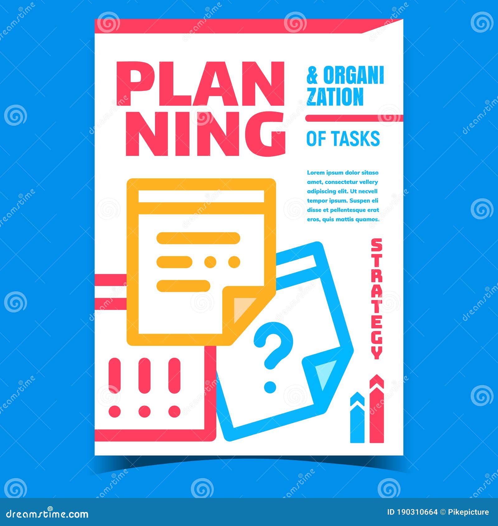 Planning and Organization Tasks Banner Vector Stock Vector ...