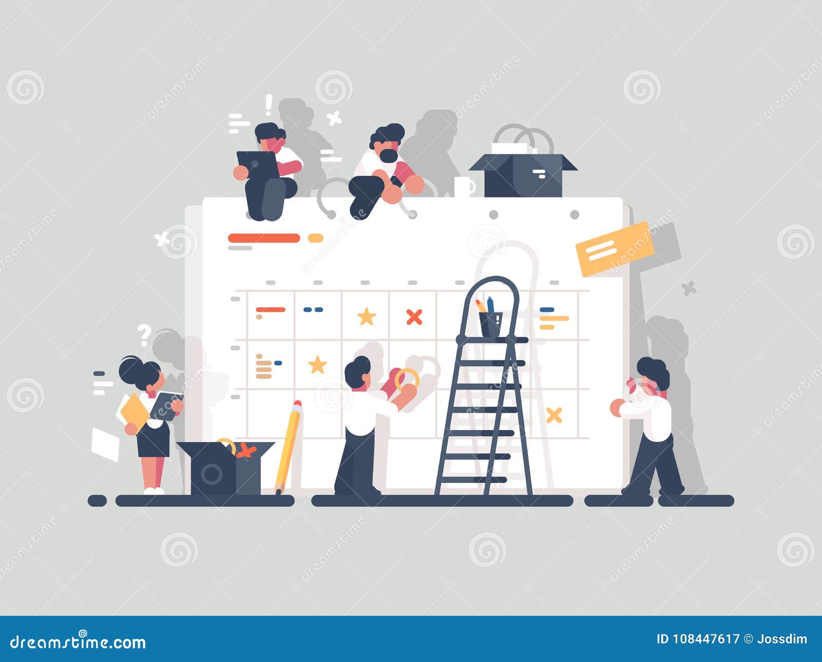 Planning and Organization of Tasks on Board Stock Vector - Illustration ...