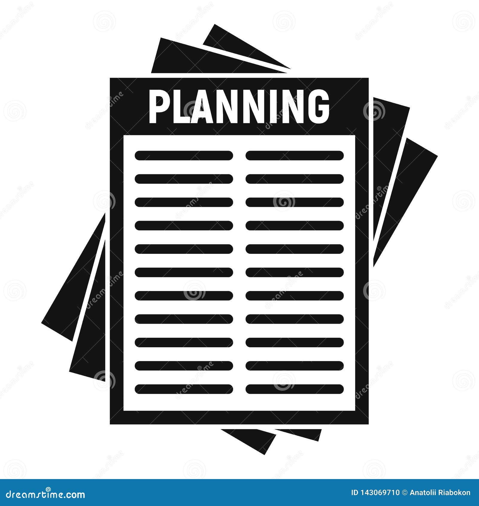 Planning Paper Icon, Simple Style Stock Vector - Illustration of ...