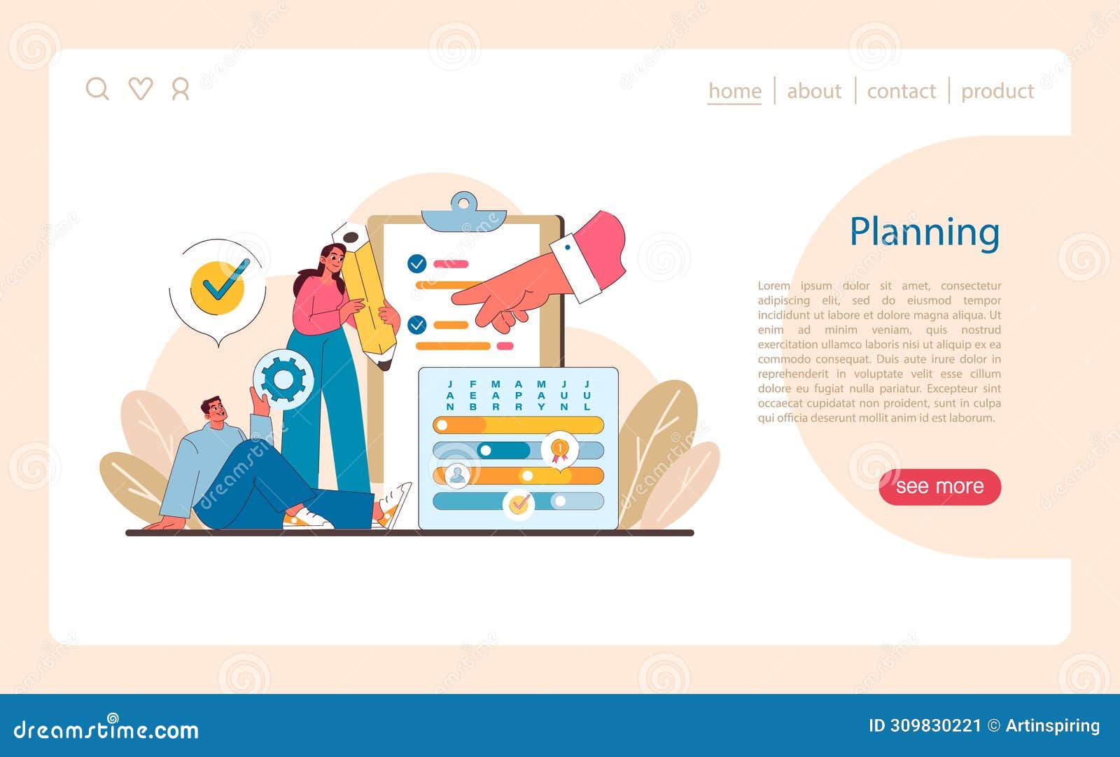Planning Phase in it Project Management. Detailed Depiction of ...