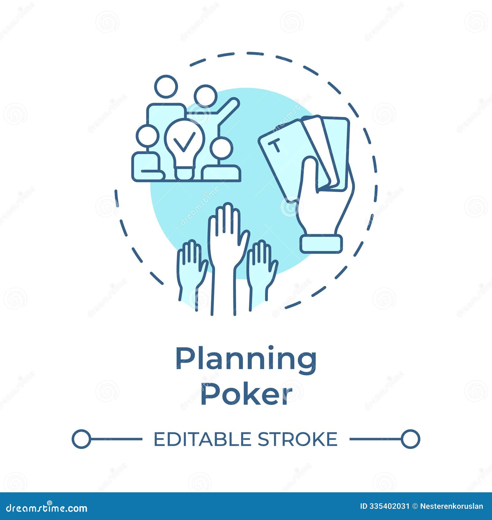 Planning Poker Concept Icon Stock Illustration - Illustration of agile ...