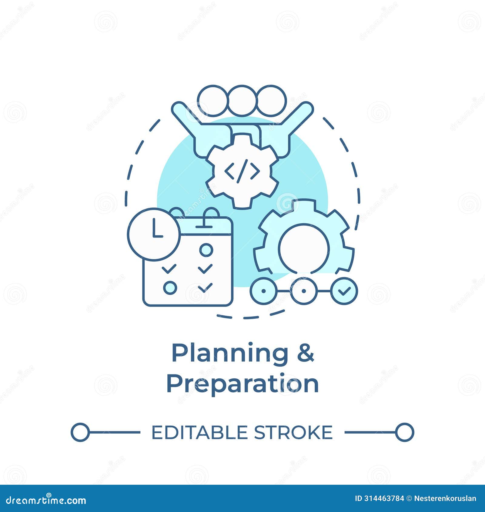 Planning and Preparation Soft Blue Concept Icon Stock Vector - Illustration of graphic, vector ...