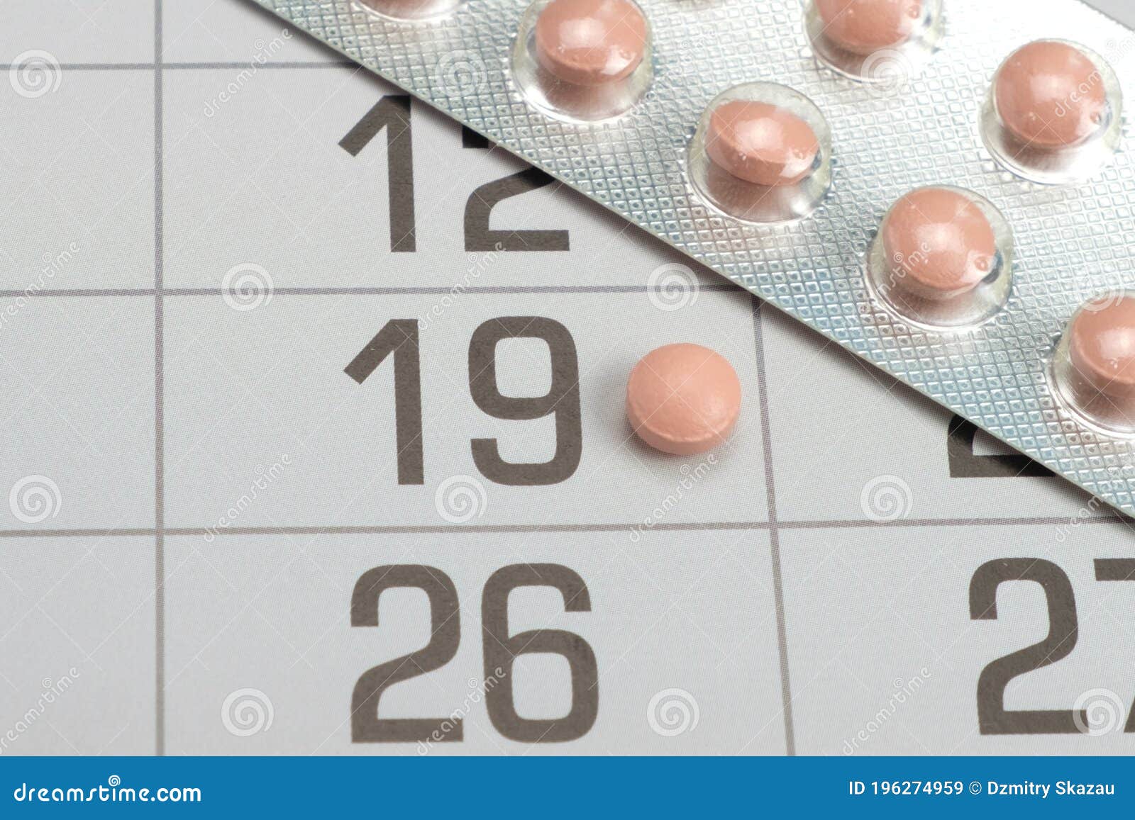 Planning of Reception of Tablets on Basis of a Calendar Stock Image ...