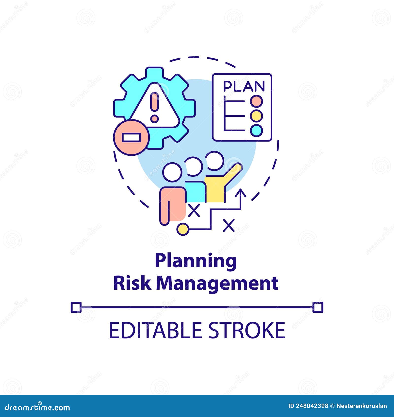 Planning Risk Management Concept Icon Stock Vector - Illustration of ...