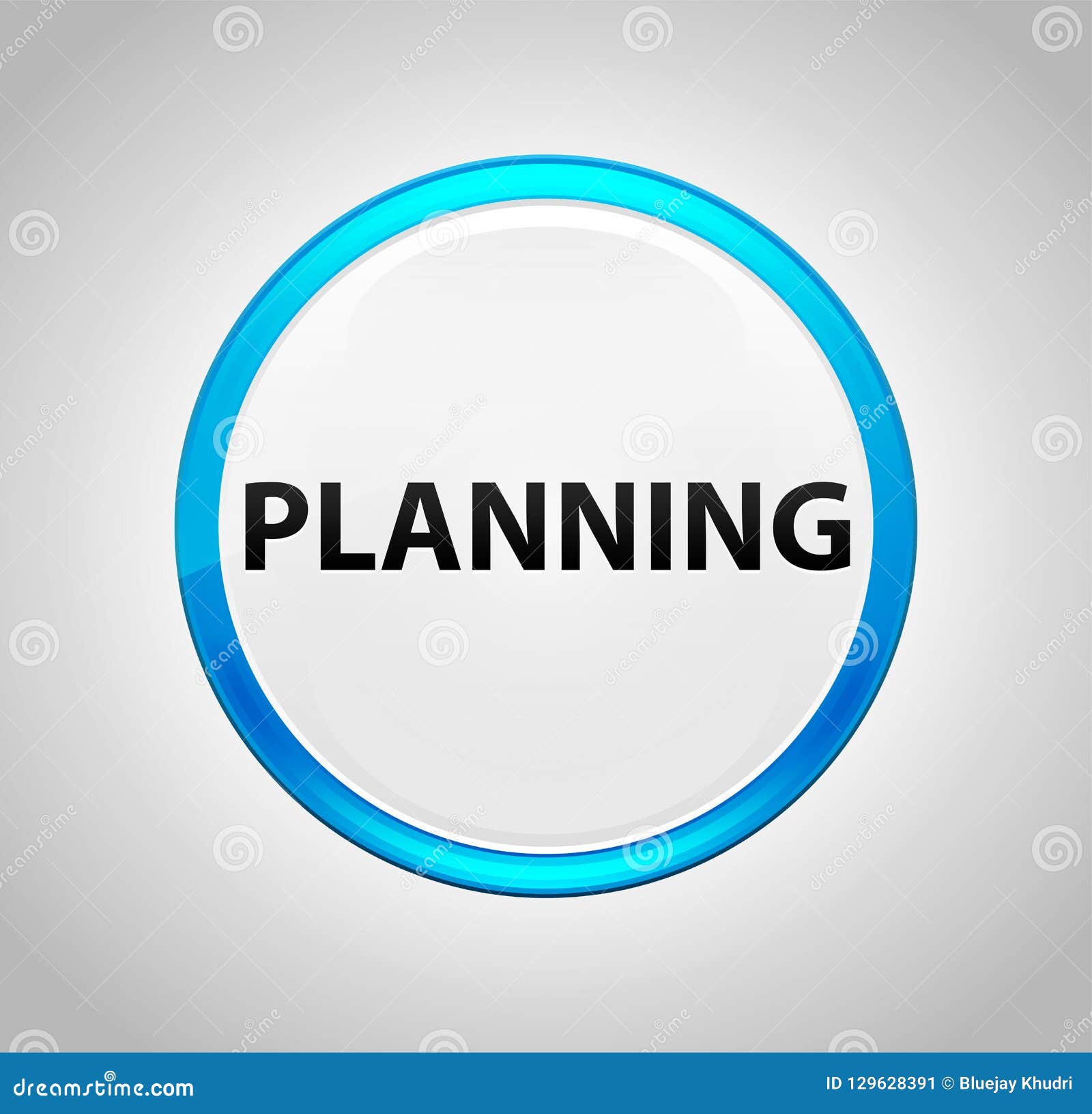 Planning Round Blue Push Button Stock Illustration - Illustration of ...