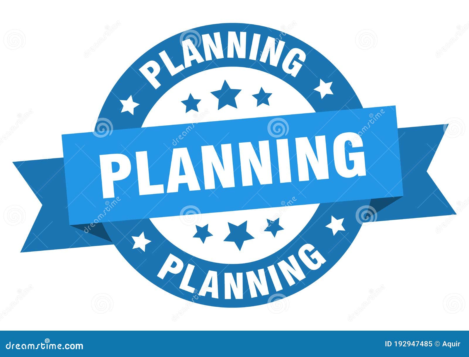 Planning Round Ribbon Isolated Label. Planning Sign Stock Vector ...