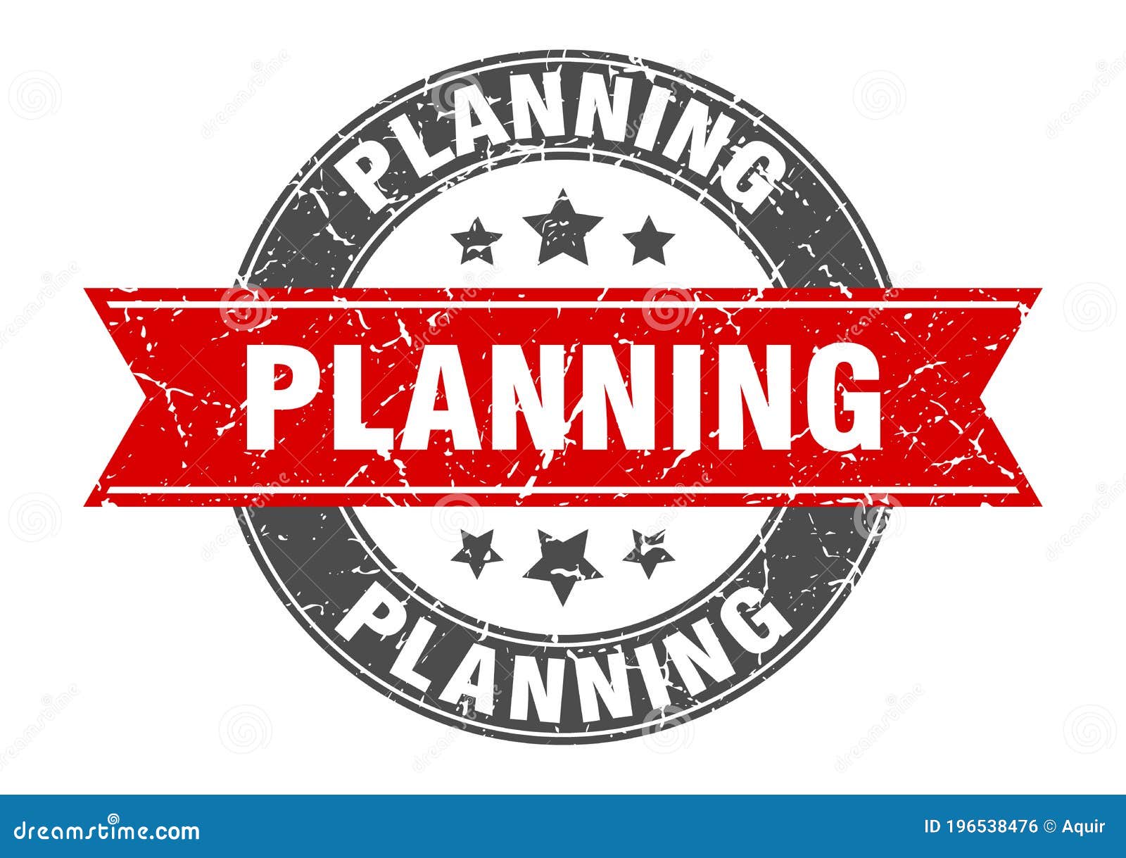 Planning Round Stamp with Ribbon. Label Sign Stock Vector ...