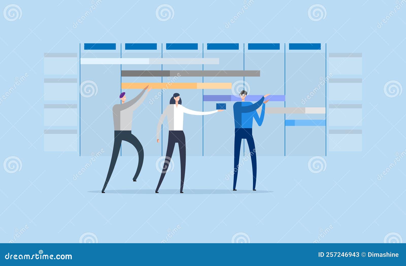 Planning, Scene People Concept. Digital Online Calendar, Work Tasks ...