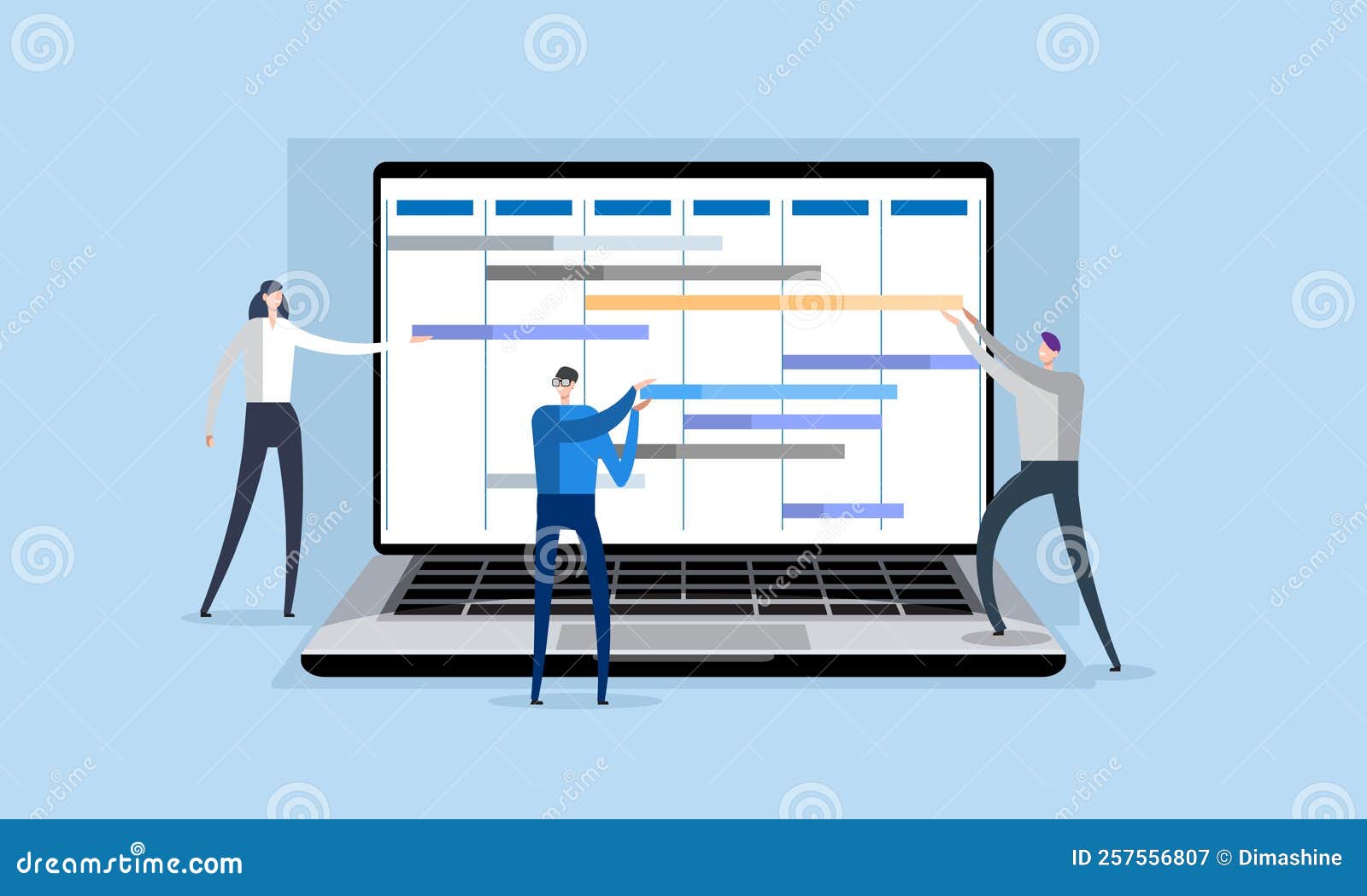 Planning, Scene People Concept. Digital Online Calendar, Work Tasks ...