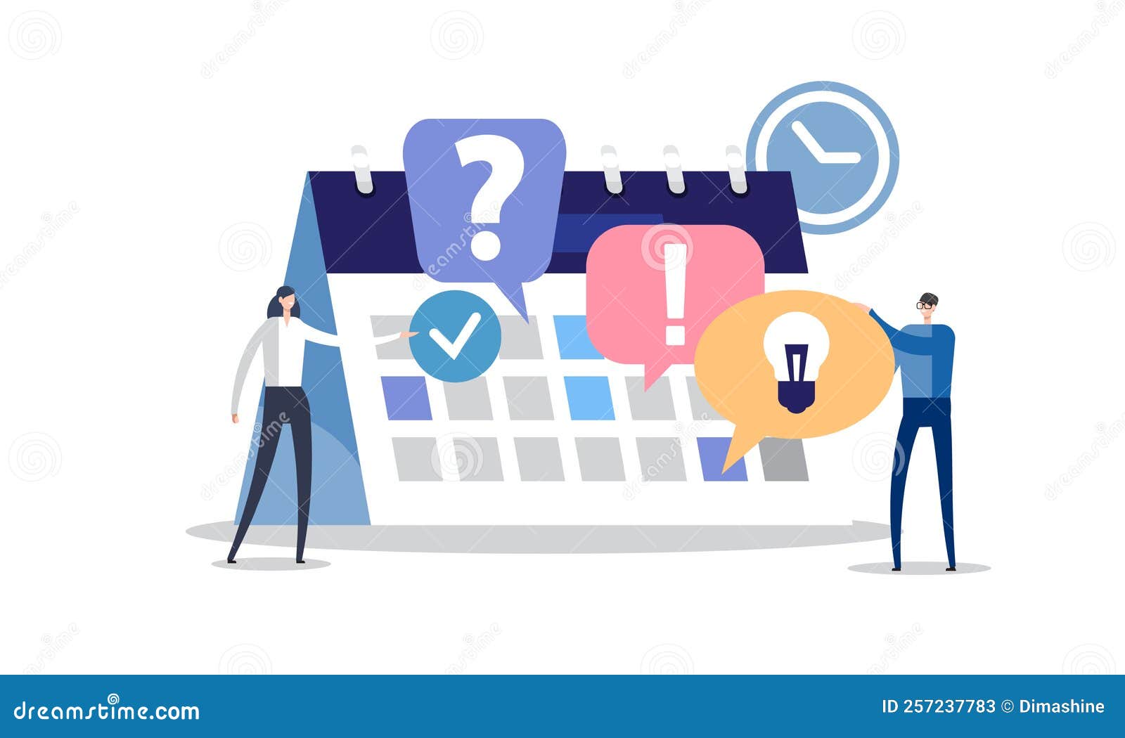 Planning, Scene People Concept. Work Tasks, Making Schedule Using ...