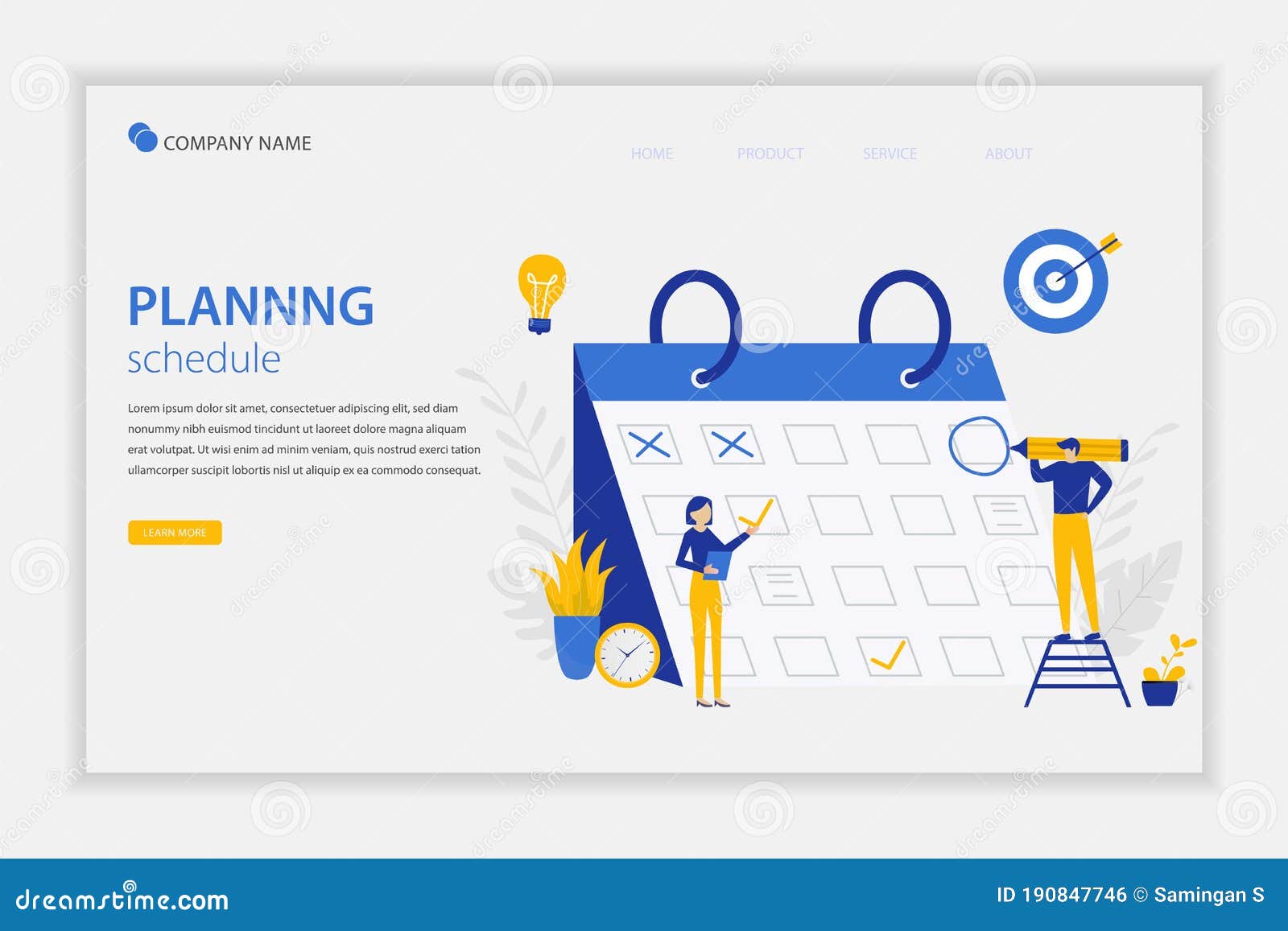 Illustration Vector Planning Schedule Landing Page Stock Illustration ...