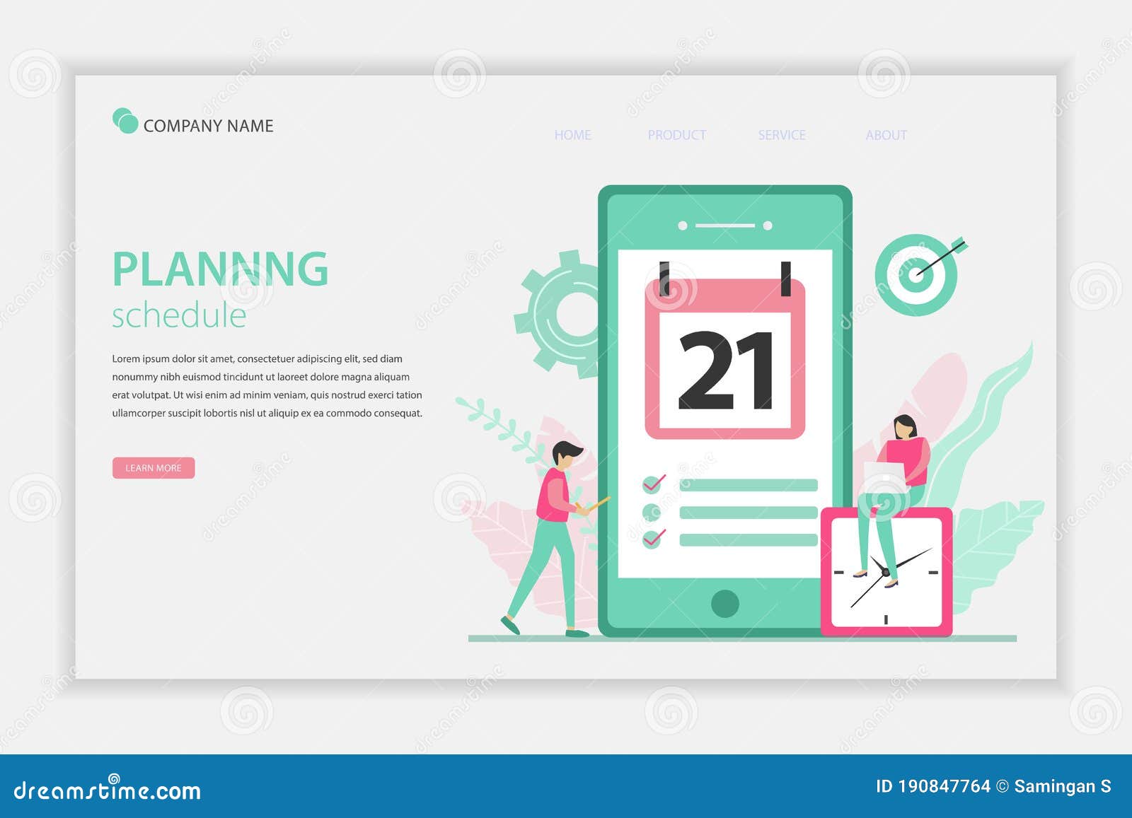 Illustration Vector Planning Schedule Concept Landing Page Stock ...