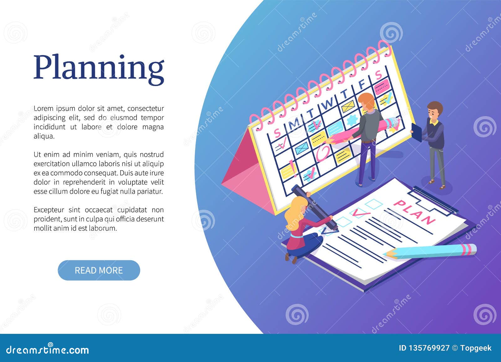 Planning of Schedule, Working Tasks Optimization Stock Vector ...