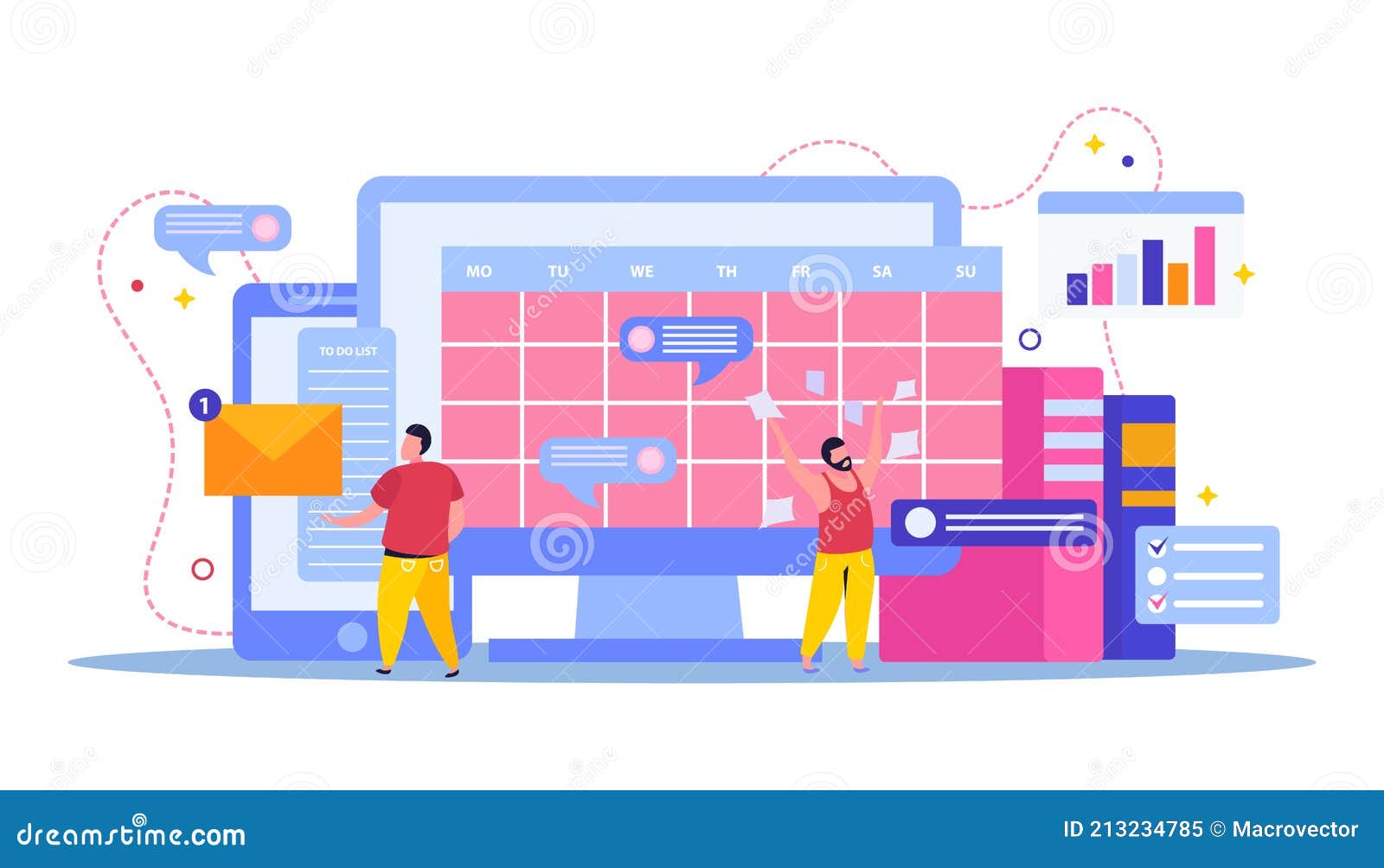Planning and Scheduling Composition Stock Vector - Illustration of ...