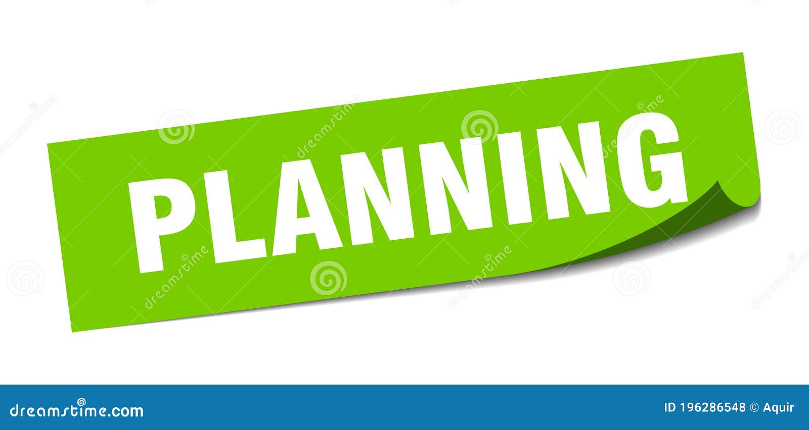 Planning Sticker. Square Isolated Label Sign. Peeler Stock Vector ...