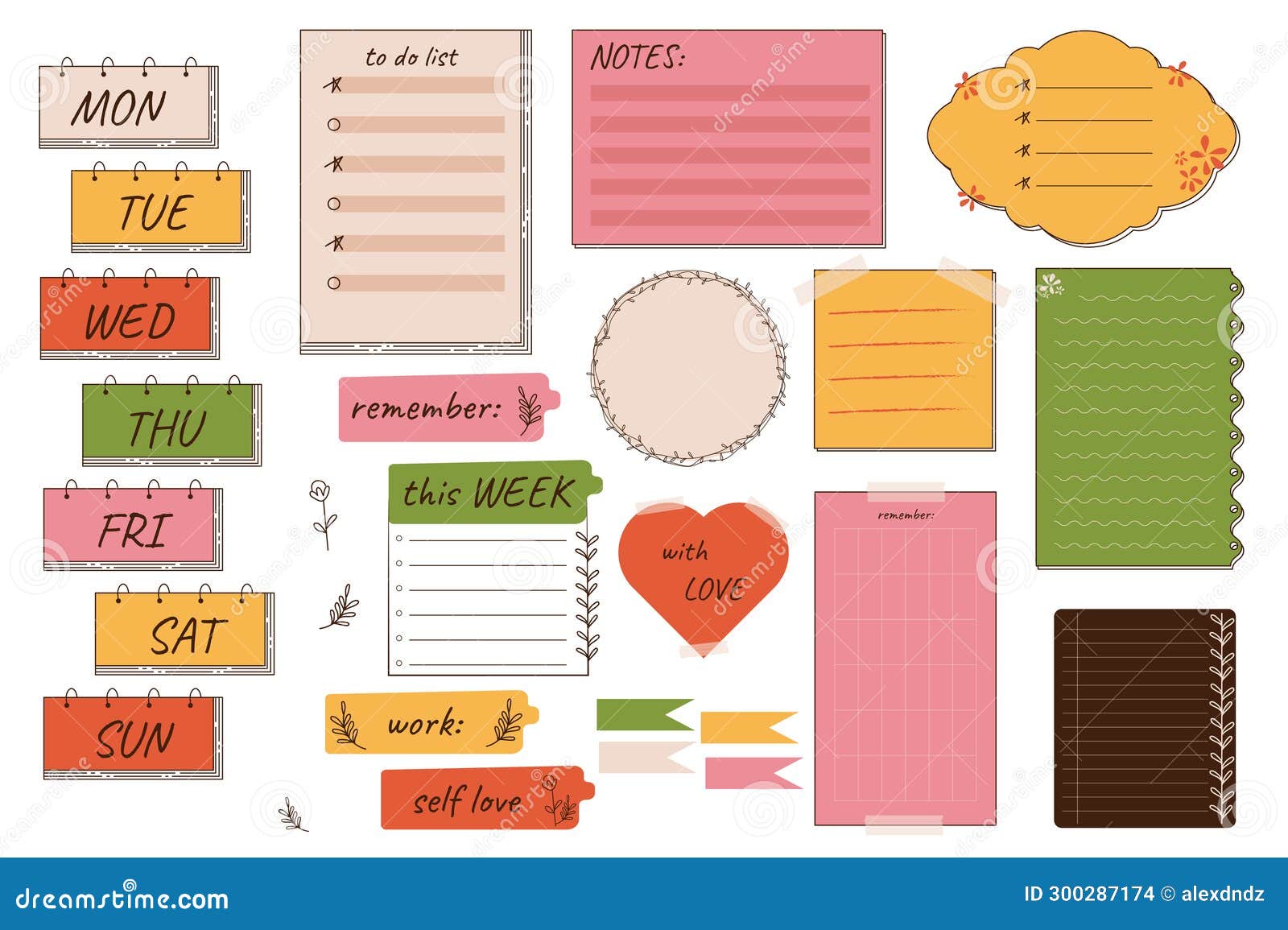 Planning Stickers Mega Set in Flat Design. Vector Illustration Isolated ...