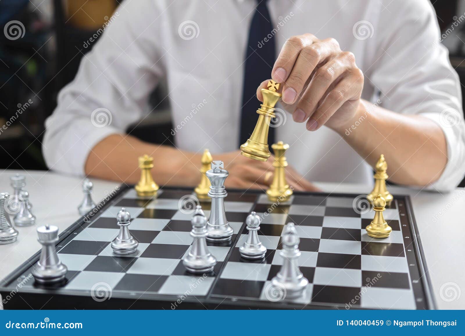 Planning and Strategic Concept, Businessman Playing Chess and Thinking ...