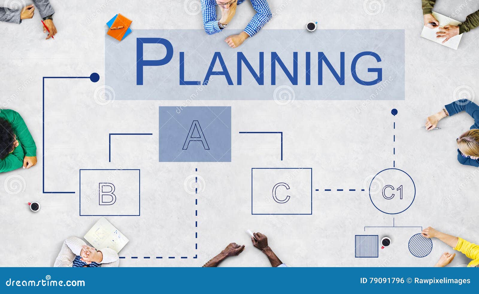 Planning Strategy Discussion Solutions Process Concept Stock Photo ...