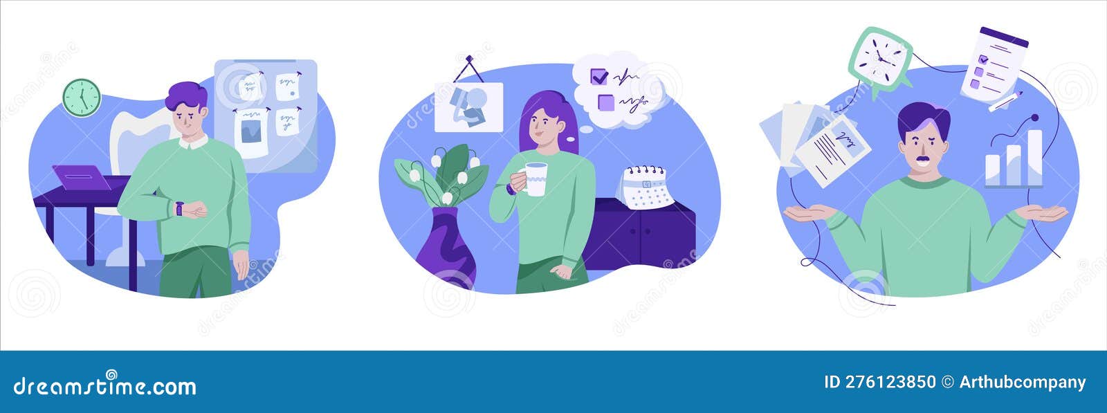 Planning and Strategy Schedule Organization Vector Set Stock Vector ...