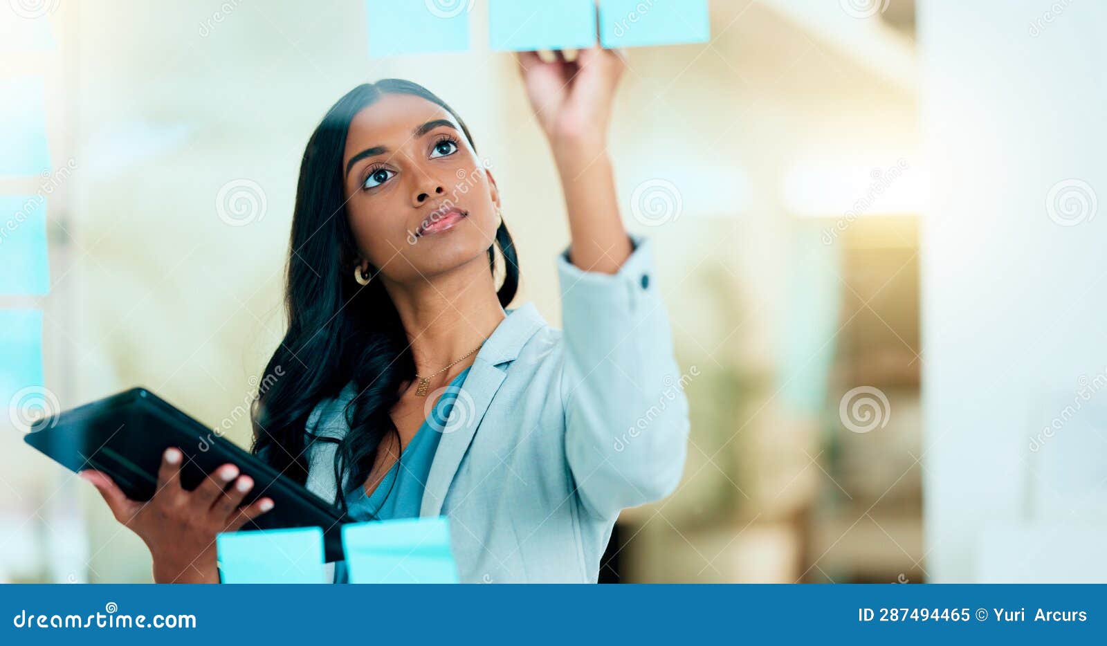 Planning Strategy, Thinking and Reading Ideas from Tablet with Visual ...