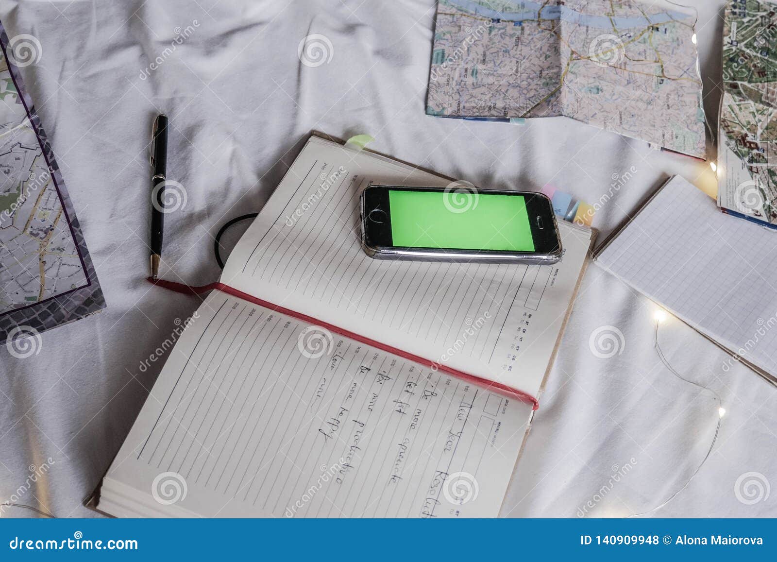 Planning Stuff. Notebook and Paper Planner Stock Photo - Image of ...