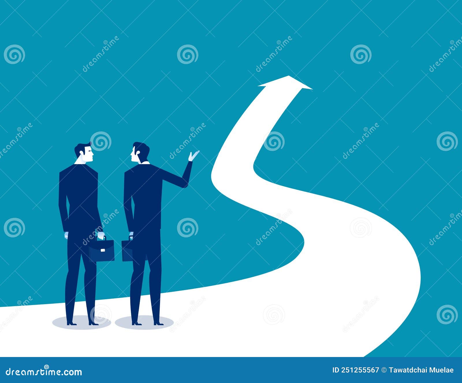 Planning Successful Business Strategy. Business Vector Cartoon Concept ...
