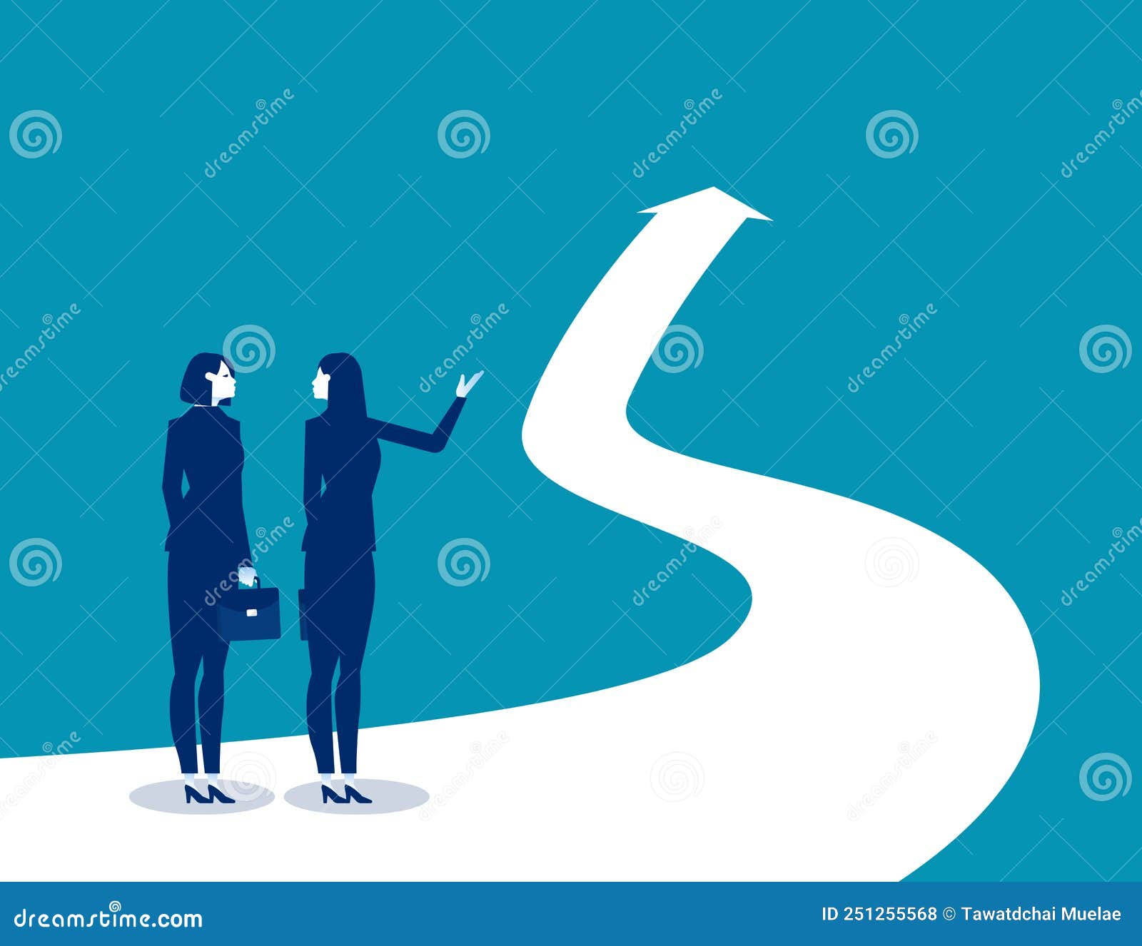 Planning Successful Business Strategy. Business Vector Cartoon Concept ...