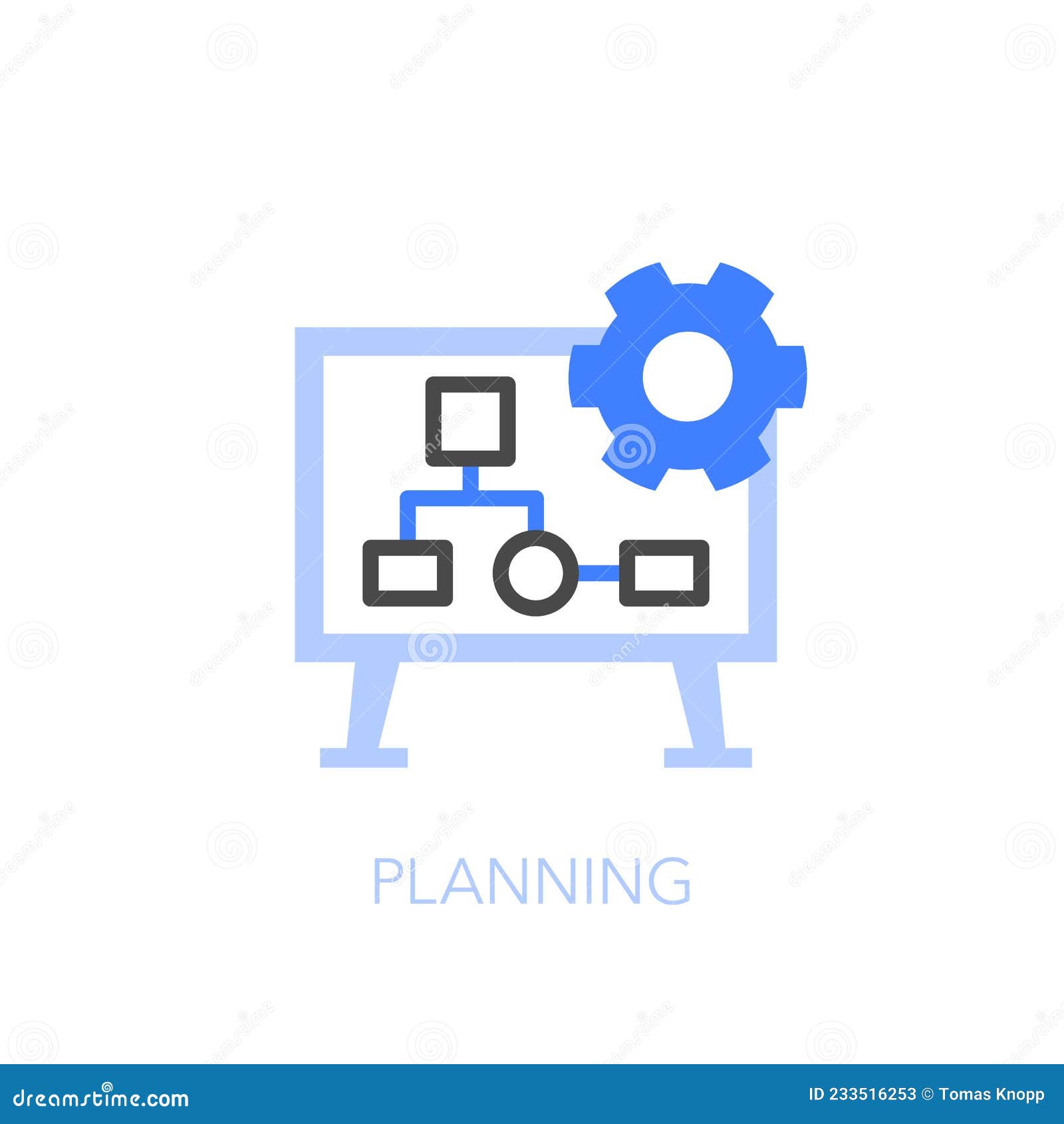 Planning Symbol with a White Board and a Process Flow Diagram Stock ...