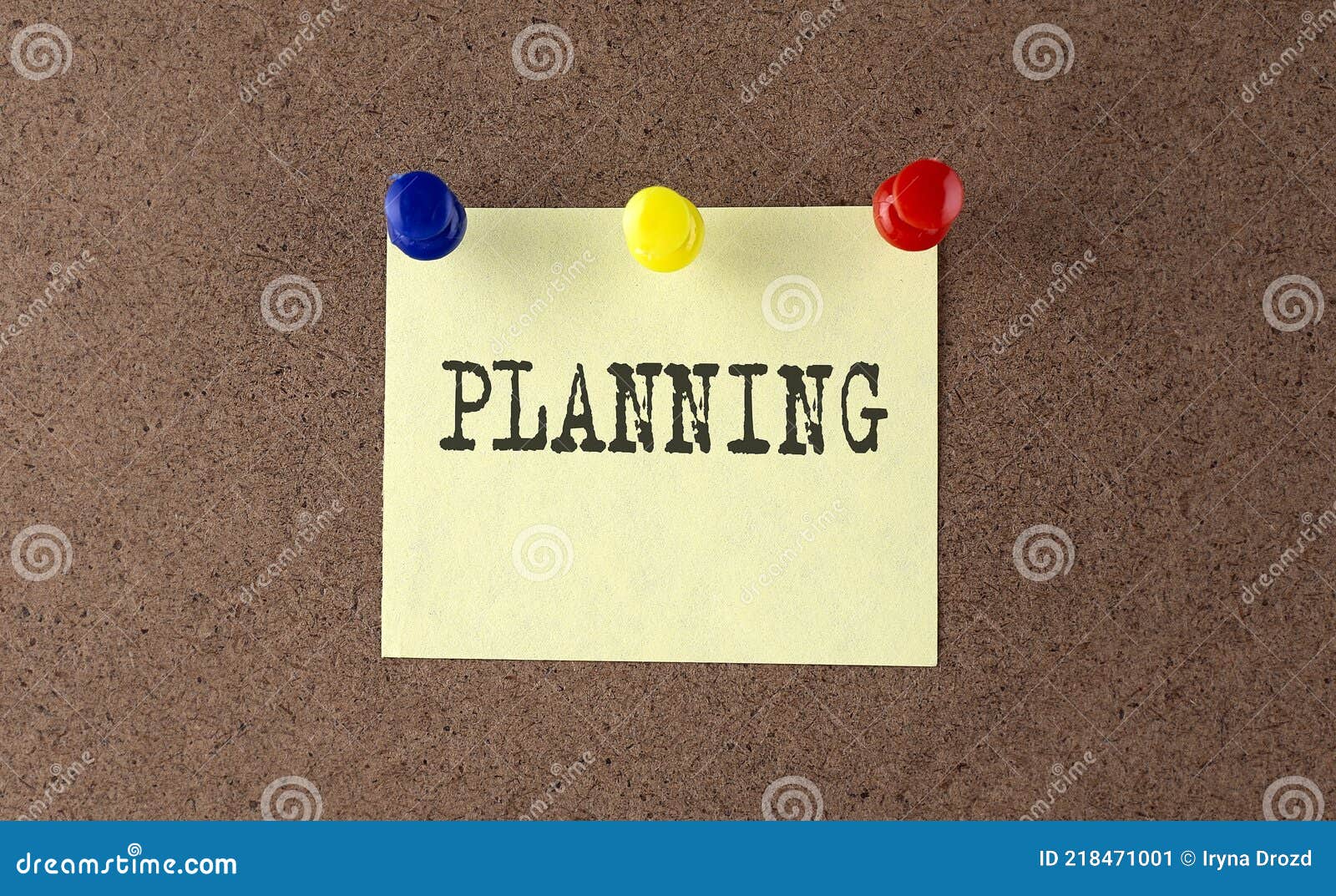 PLANNING Text Written on the Message Board. Memo Stock Image - Image of ...